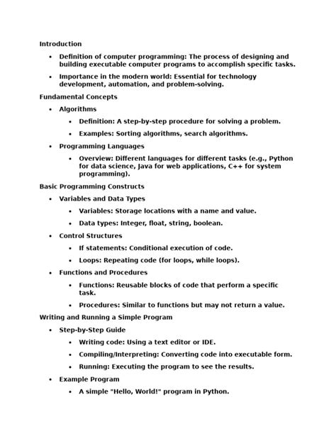 Basics Of Computer Programming Guide Pdf