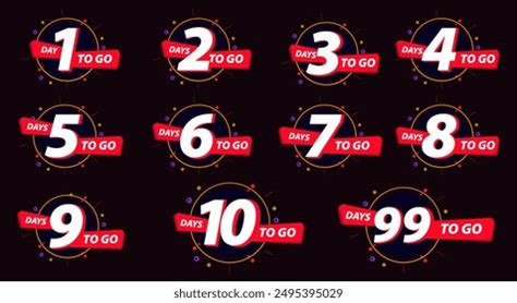 Days Go Countdown Banner Template Design Stock Vector Royalty Free