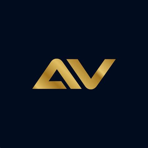 Modelo De Logotipo Inicial Av Letra Dourada Vetor Premium