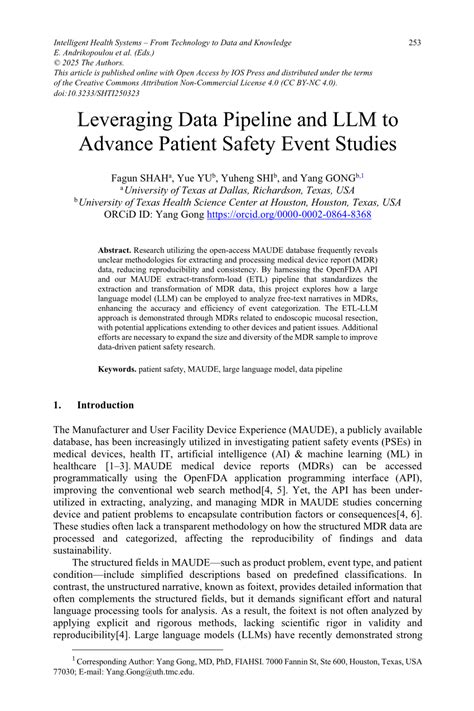 Pdf Leveraging Data Pipeline And Llm To Advance Patient Safety Event Studies Pdf Leveraging Data Pipeline And Llm To Advance Patient Safety Event Studies