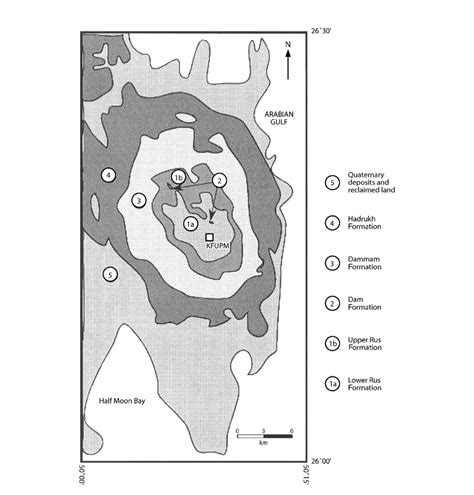 Geologic Map Of The Dammam Dome Modified After Weijermars 1999