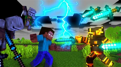Herobrine And Steve Fighting