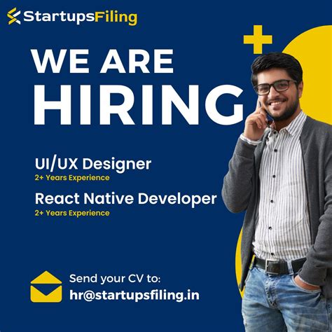 Hiring Uiuxdesigner Reactnativedeveloper Techjobs Hiringnow Startupsfiling