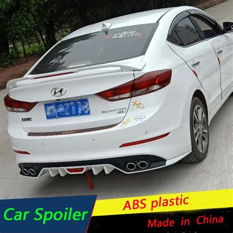 For Hyundai Elantra Spoiler With Light Abs Material Car Rear Wing