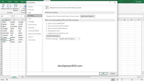 How To Use Spell Check In Microsoft Excel Developer Publish