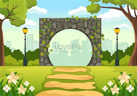 포털 정원 그림 일러스트 무료 다운로드 Lovepik