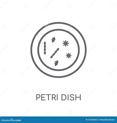 Petrischaal Lineair Pictogram Modern Het Embleemconcept O Van De