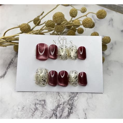 เล็บเจลปลอมพร้อมติด สีลูกเเก้วเเดง งานเจลเเท้ทุกขั้นตอน ฟรีกาวตะไบ Chotika Nails Thaipick