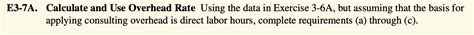 Solved A Calculate And Use Overhead Rate Selected Data Chegg Com