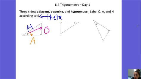 8 4 Identifying Opposite Adjacent And Hypotenuse Youtube