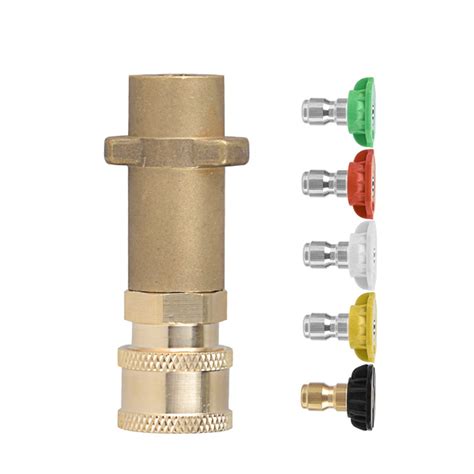 LNGOOR Brass Pressure Washer Gun Adapter With 5 Pack Nozzles Spray Tips