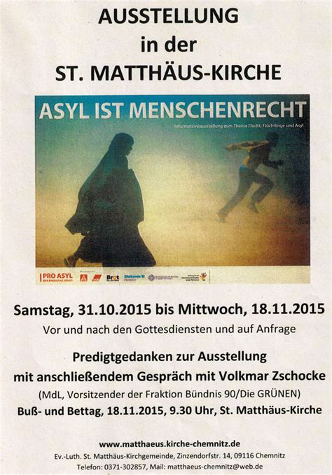 Predigtgedanken Zur Ausstellung Asyl Ist Menschenrecht ⋆ Volkmar