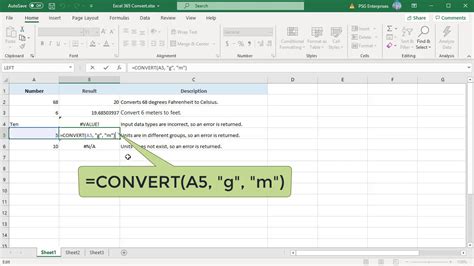 How To Create Unit Conversion Table Using CONVERT Function In Excel
