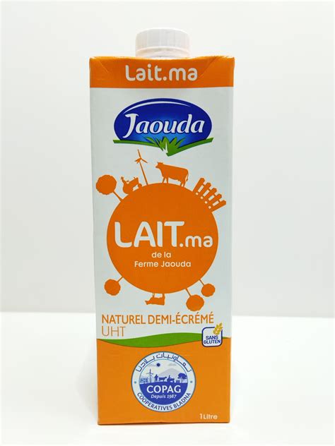 Lait Naturel Demi ÉcrÉmÉ Uht 1l Jaouda Cimamarket