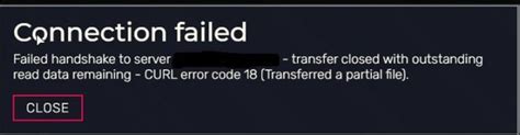 Curl Error Code 18 Transferred A Partial File Rfivem