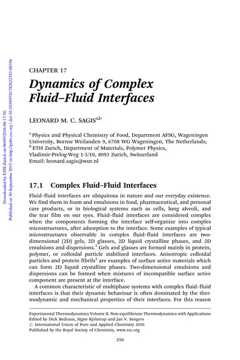 Pdf Dynamics Of Complex Fluidfluid Interfaces