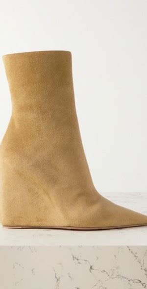 AMINA MUADDI Pernille Suede Wedge Ankle Boots