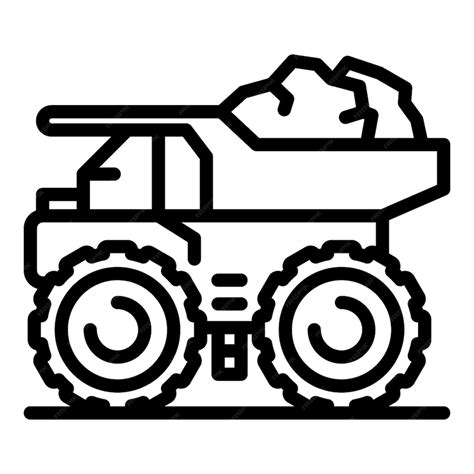 石炭ダンプ トラック アイコン 白い背景で隔離の Web デザインのための石炭ダンプ トラック ベクトル アイコンを概要します