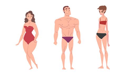 수영복과 트렁크의 인물 캐릭터 는 태양 벡터 세트에서 서 일광욕 성인에 대한 스톡 벡터 아트 및 기타 이미지 성인 여자