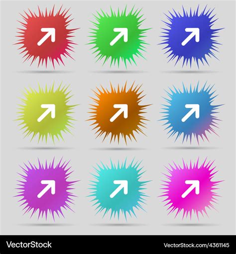 Arrow Expand Full Screen Scale Icon Sign A Set Vector Image