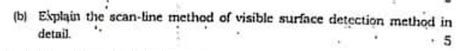 Solved Explain The Scan Line Method Of Visible Surface