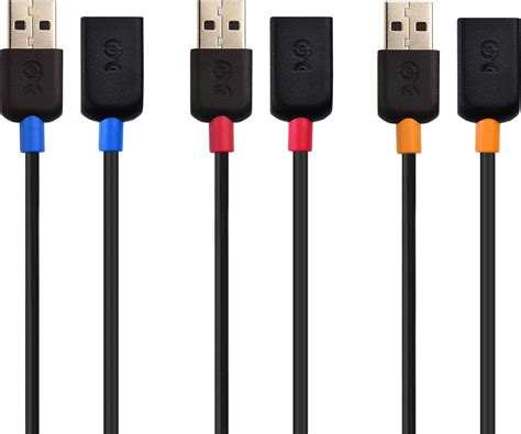 Cable Matters 3 Pack Short Usb To Usb Extension Cable Male