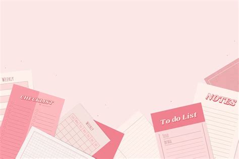 Premium Vector Pink Notepad Planner Set Vector