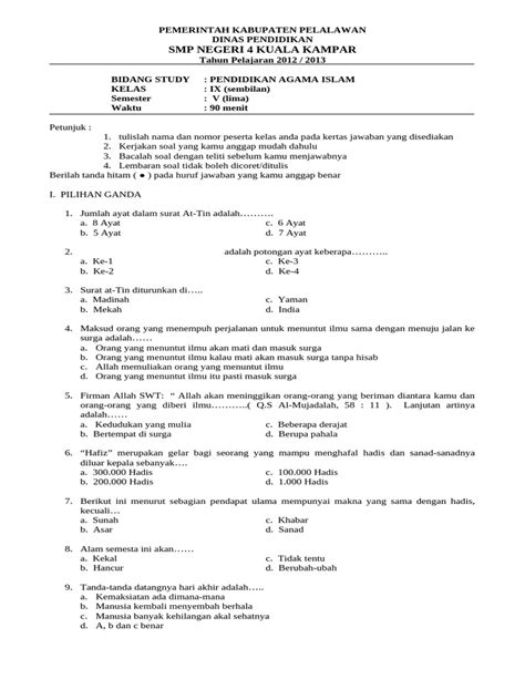 Agama Klaas 9 Smt 5 Pdf