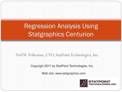 Pdf Regression Analysis Using Statgraphics Centurion Analysis Webinar