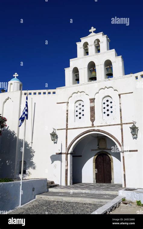 Saint George Church Pyrgos Kallistis Santorini Greece Europe Stock