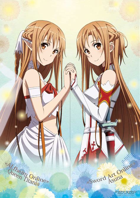 ソードアート・オンライン ソードアート・オンライン のれん アスナ＆ティターニア