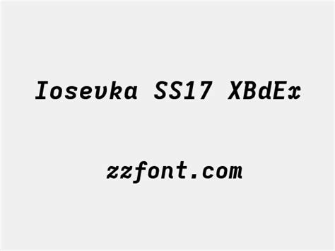 Iosevka Ss17 Xbdex 众字网
