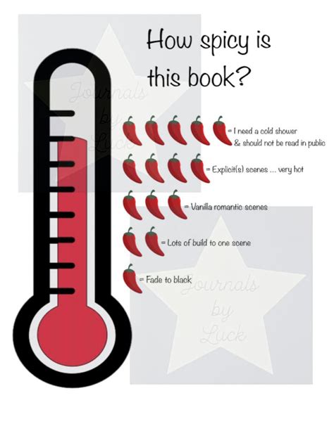 Spicy Rating Scale For Book Journals Journals Notebooks Etsy