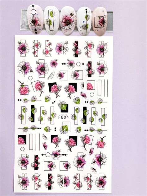 1sheet Flower Pattern Nail Art Sticker Nail Patterns Flower Pattern