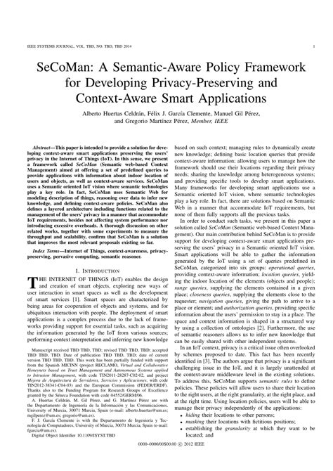 Pdf Secoman A Semantic Aware Policy Framework For Developing Privacy Preserving And Context