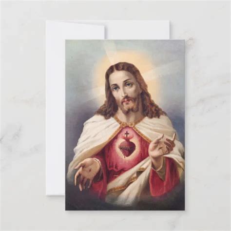 Sacred Heart Of Jesus Prayer Card Zazzle