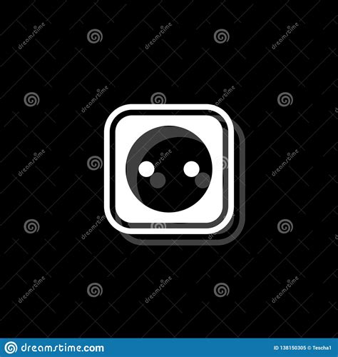 Power Socket Icon Flat Stock Illustration Illustration Of Black 138150305