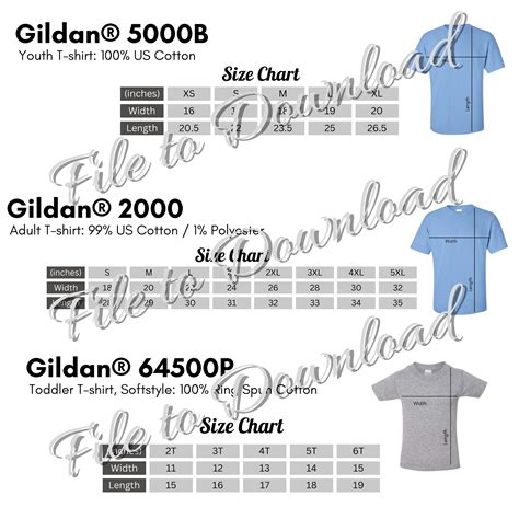 Editable Gildan Color Charts And Size Charts All Colors 15 Etsy