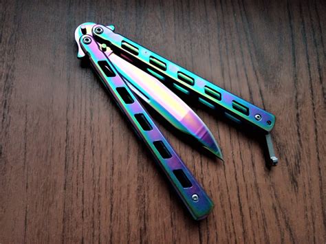 Нож Бабочка Градиент Хамелеон Радужный фото отзывы характеристики в интернет магазине