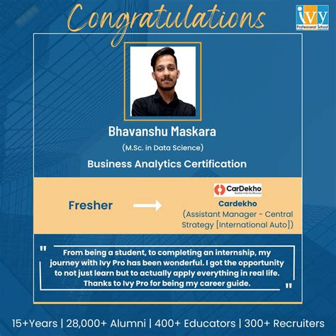 ivy professional school on linkedin ivyplacement ivypro analyst