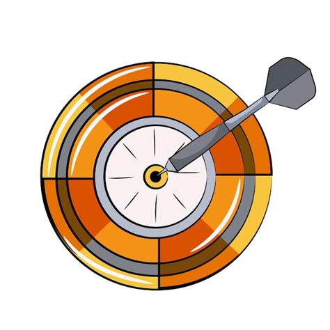 Premium Vector Cute Realistic Design Of Dartboard With Dart Direct Hit Concept Of Funny Game