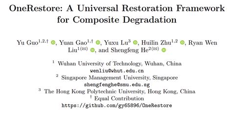 Onerestore A Universal Restoration Framework For Composite Degradation