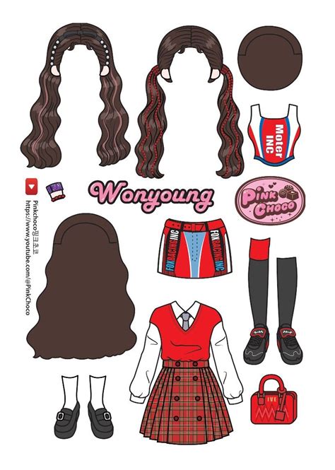 IVE Wonyoung Paper Dolls Dress Up Handmade Quiet Book 아이브 장원영 팬아트 종이인형
