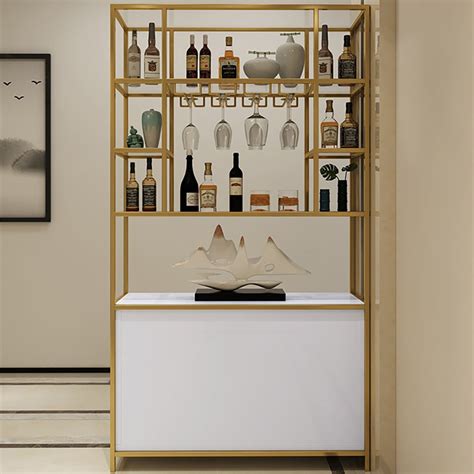 Modern Bar Cabinet Glass Holders And Wine Shelves Cabinet 2 Doors 68