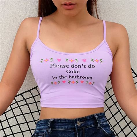 Sexy Womens Casual Tank Tops Letter Print Vest Sleeveless Halter Blouse