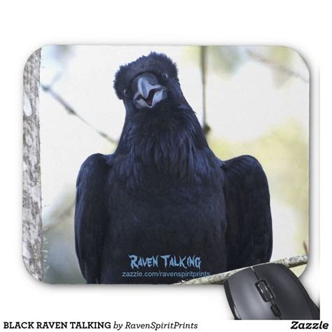 Black Raven Talking Mouse Pad Zazzle Mouse Pad Raven Mouse
