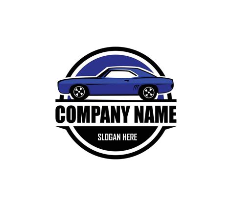 Modern American Muscle Car Vector Graphic Design Isolated 9795022