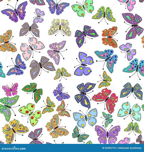 Seamless Colorful Butterfly Pattern Vector Stock Vector Illustration