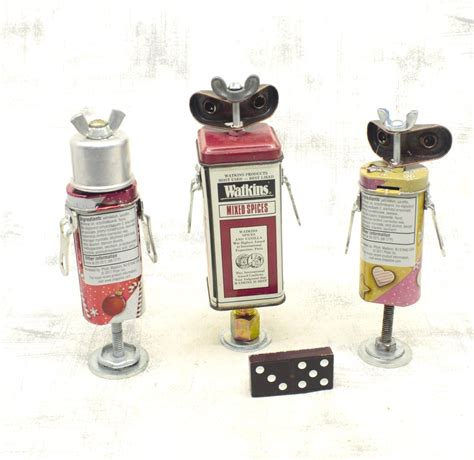 Trio Of Bitty Bots Tiny Junk Robots T For Guys Etsy