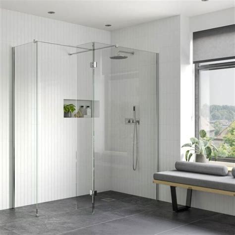 Moods Splash Chrome 8mm Wet Room Panel 1400 Wide Mood107520